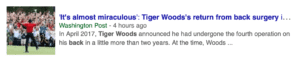 Tiger Woods Stunning Comeback after Lumbar Spinal Fusion Surgery
